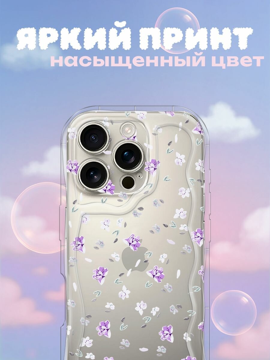 Чехол на Apple iPhone 16 Pro / Айфон 16 Про с принтом Цветочный паттерн 2 — фото 1