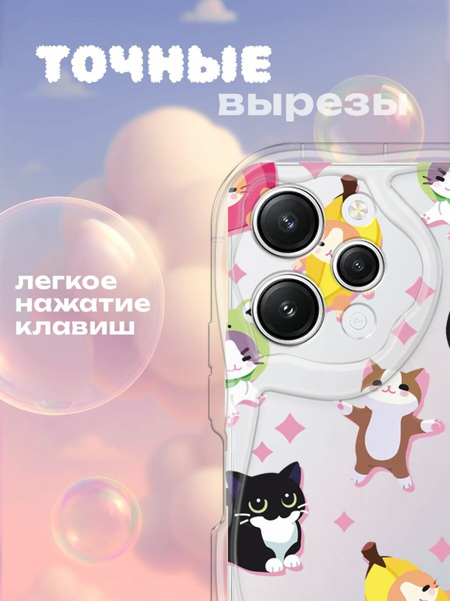 Чехол на Xiaomi Redmi 12 / Редми 12 с принтом "Мемные котята паттерн 3" — фото 1