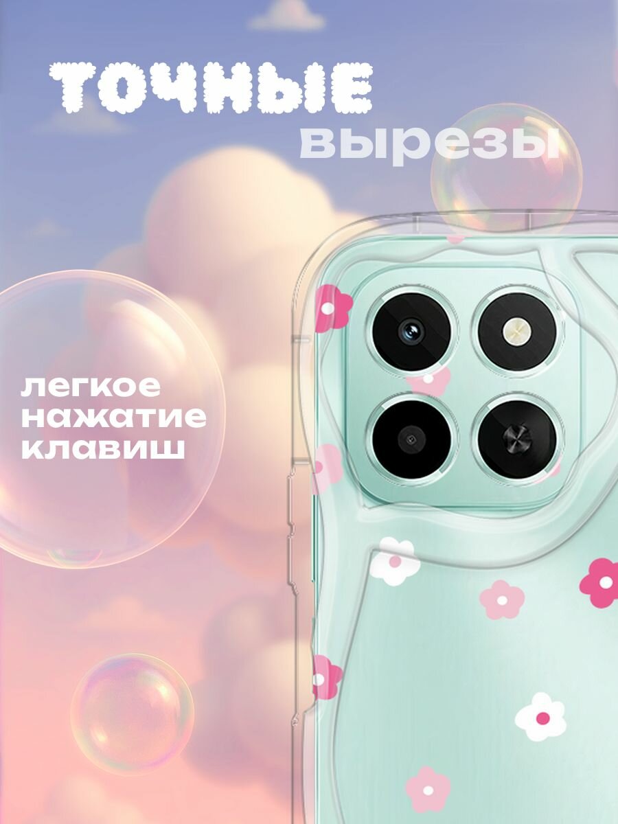 Чехол на Honor X6c / Хонор Х6с с принтом "Весенние цветочки рисунок" — фото 1