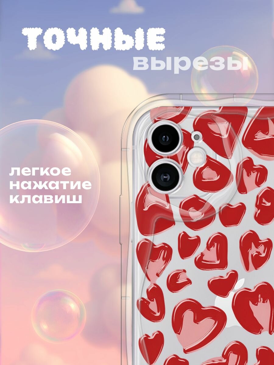 Чехол на Apple iPhone 11 / Айфон 11 с принтом Множество красных сердец — фото 1
