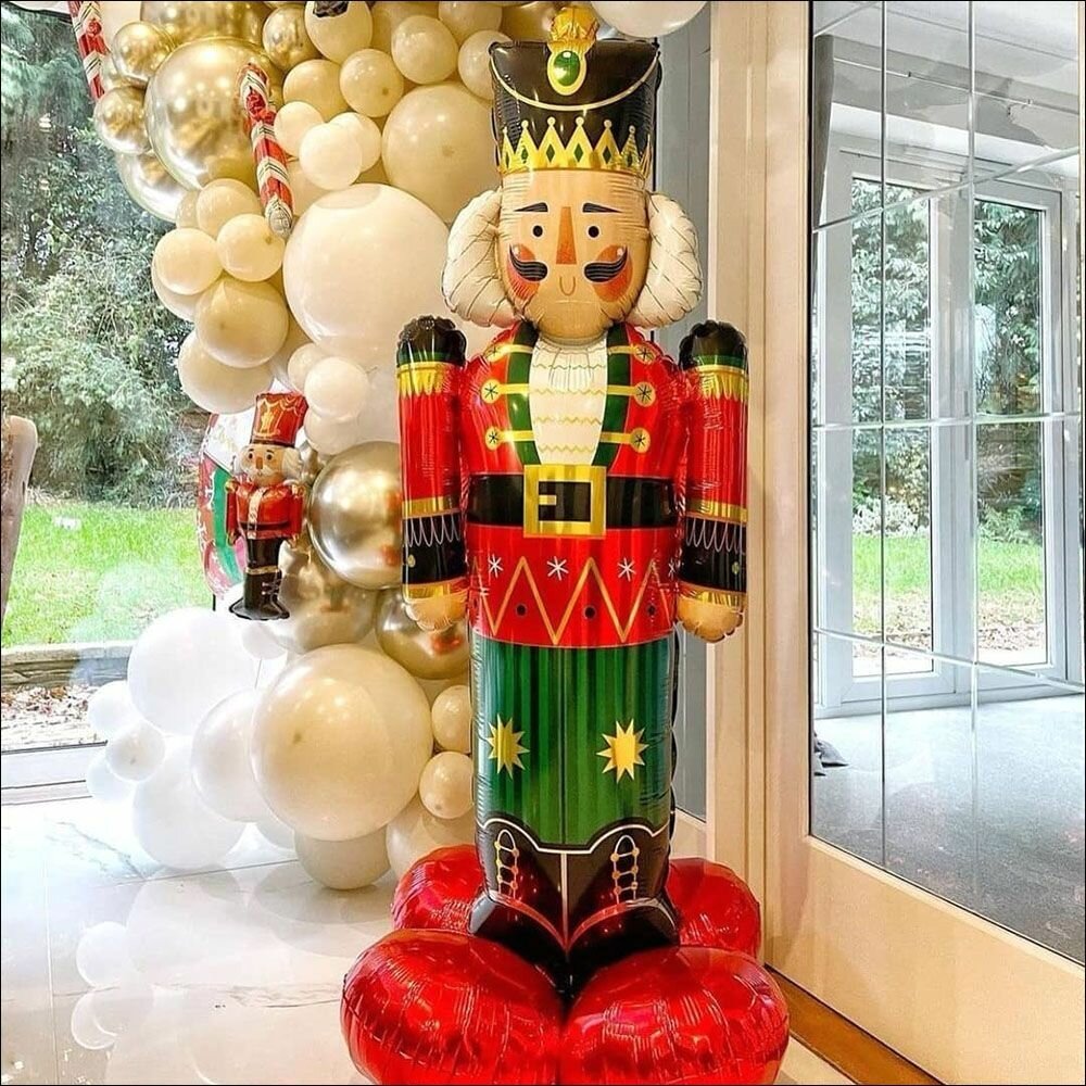 Воздушный шар 3D стоящий Солдаты Щелкунчика, 48x100 см, Новый год 2025, рождественское украшение, 1 шт.