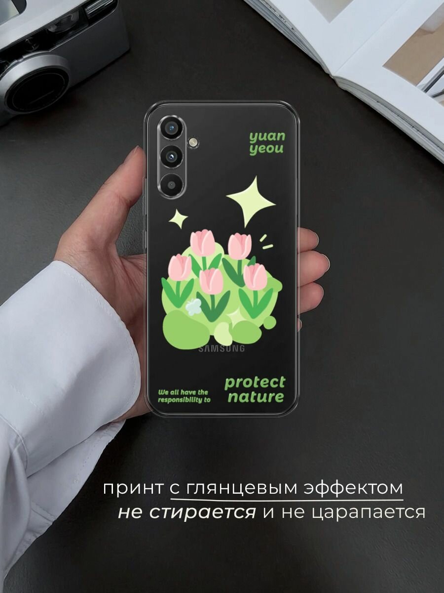 Чехол на Samsung Galaxy A34 / Самсунг A34 с принтом "Protect nature" — фото 1