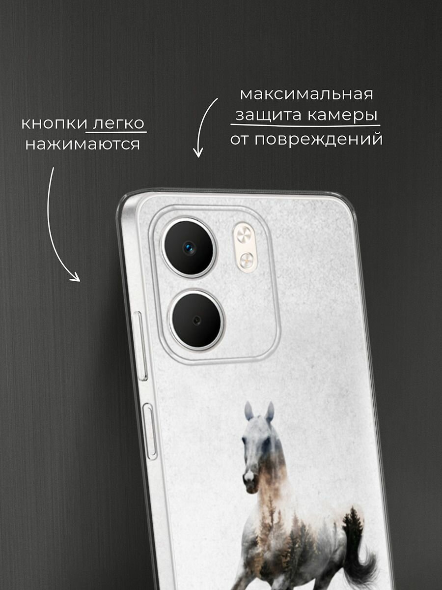 Силиконовый чехол на Oppo A5x / Оппо А5x с принтом "Лошадь лес" — фото 1