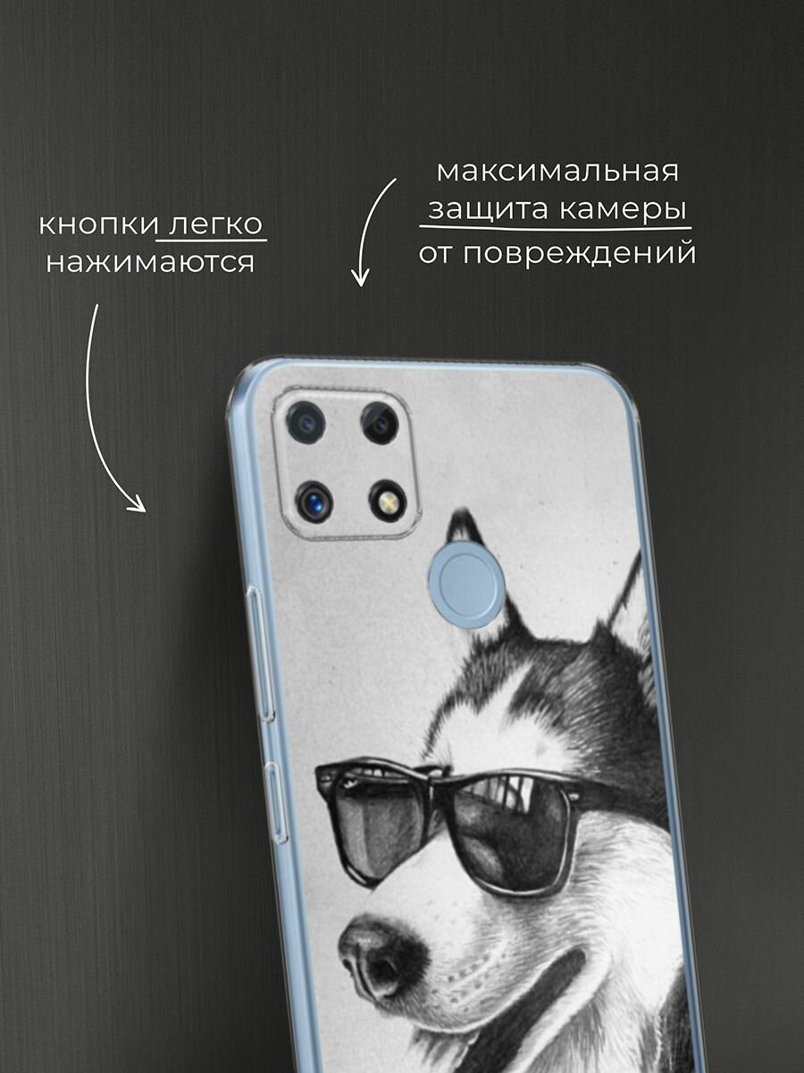 Чехол на Realme C25/C25s / Реалми С25/C25s с принтом "Крутой Хаске" — фото 1