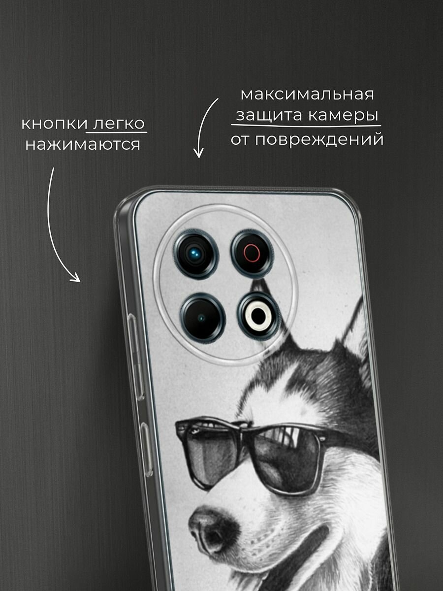 Чехол на Tecno Spark 30 Pro / Текно Спарк 30 Про с принтом "Крутой Хаске" — фото 1