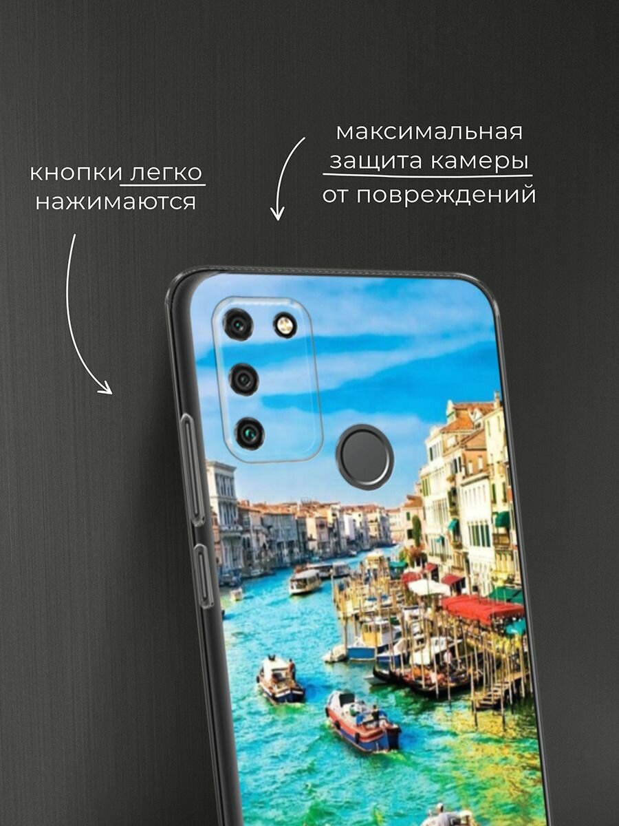 Силиконовый чехол на Honor 9A / Хонор 9А с принтом "Каналы Венеции" — фото 1