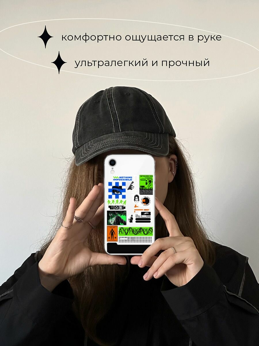 Чехол на Apple iPhone XR / Айфон XR с принтом "Nothing impossible", прозрачный — фото 1