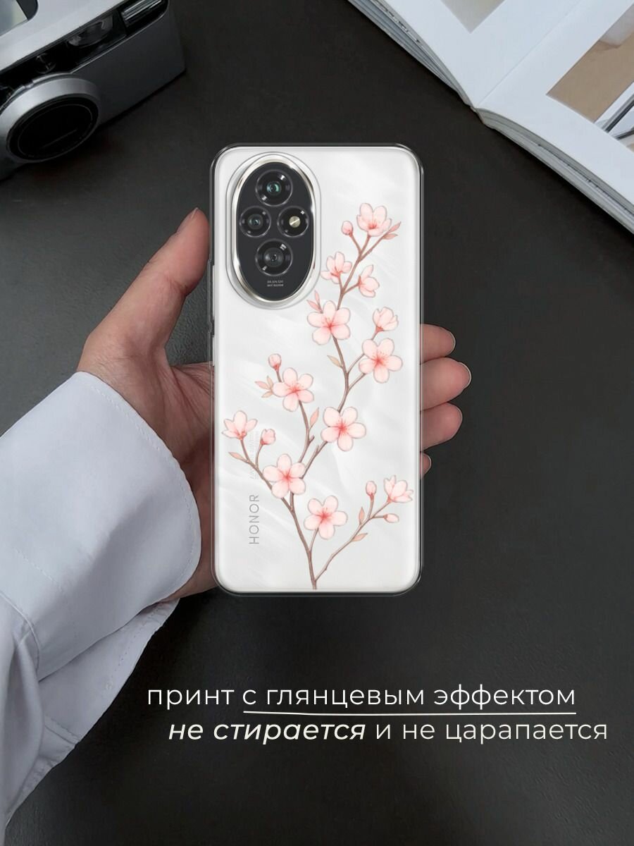 Чехол на Honor 200 / Хонор 200 с принтом "Веточка сакуры 2" — фото 1