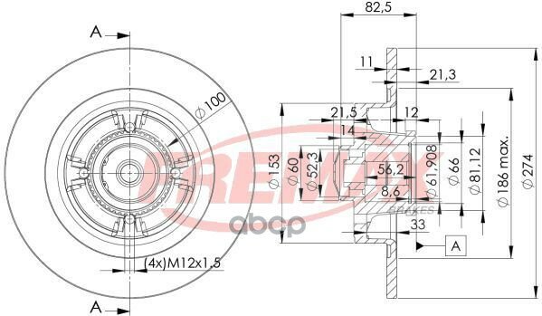 Диск тормозной передний! Volvo S60/S80/V60/V70/XC70 1.6-4.4/1.6-2.4D 06> FREMAX арт. BD1181