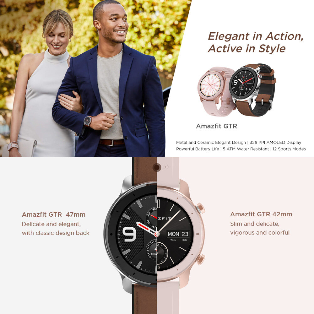 Умные часы Amazfit GTR с GPS и AMOLED-экраном