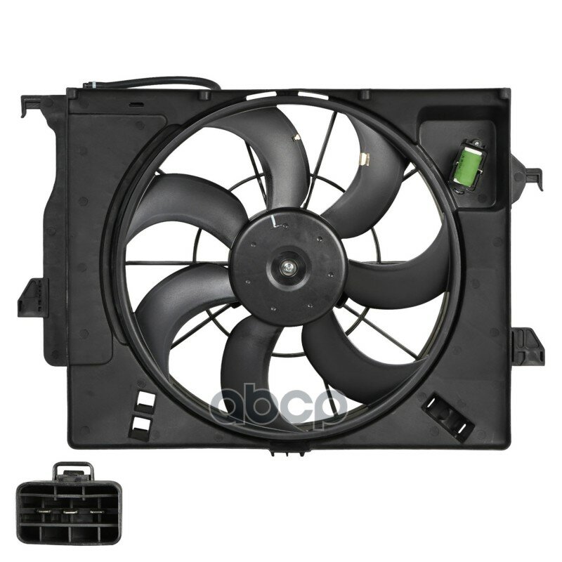 Э/вентилятор охл. для а/м Hyundai Solaris (10-)/Kia Rio (10-) (с кожухом и резист.) A/C+ LUZAR LFK 08L4 LUZAR арт. LFK 08L4