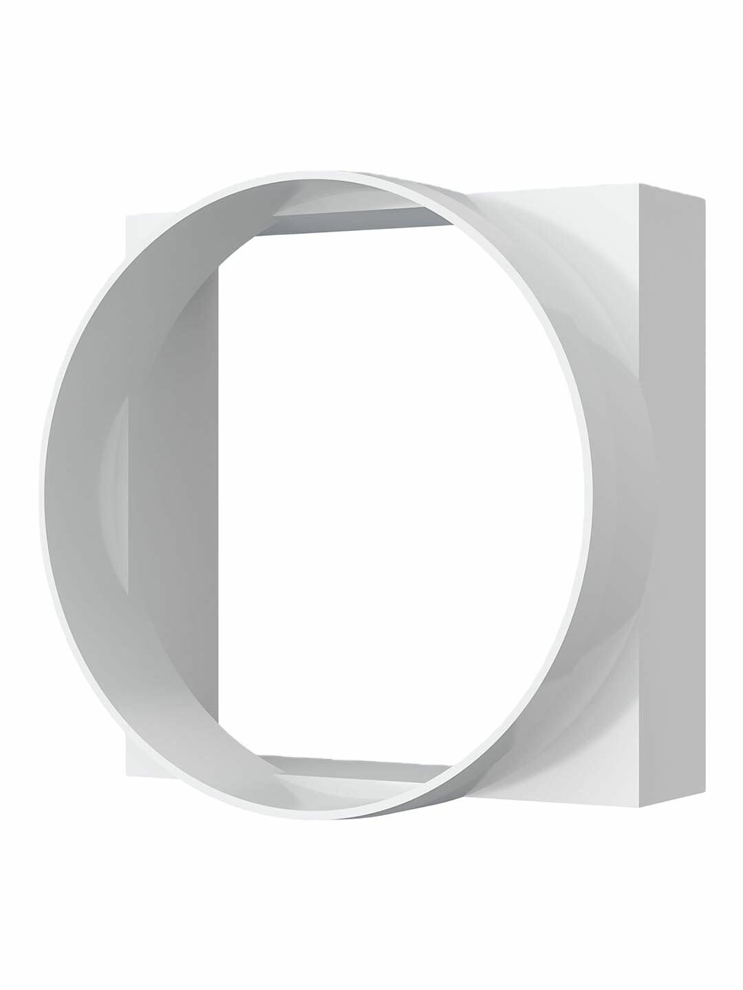 Вентиляционный соединитель ERA квадрата 90х90 мм, с круглым воздуховодом, пластиковый, диаметр 100 мм