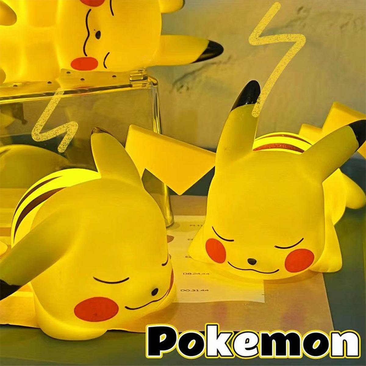 Ночной светильник Pokemon Pikachu TAKARA TOMY, милый аниме-мягкий светильник для спальни, светодиодный светильник для ук