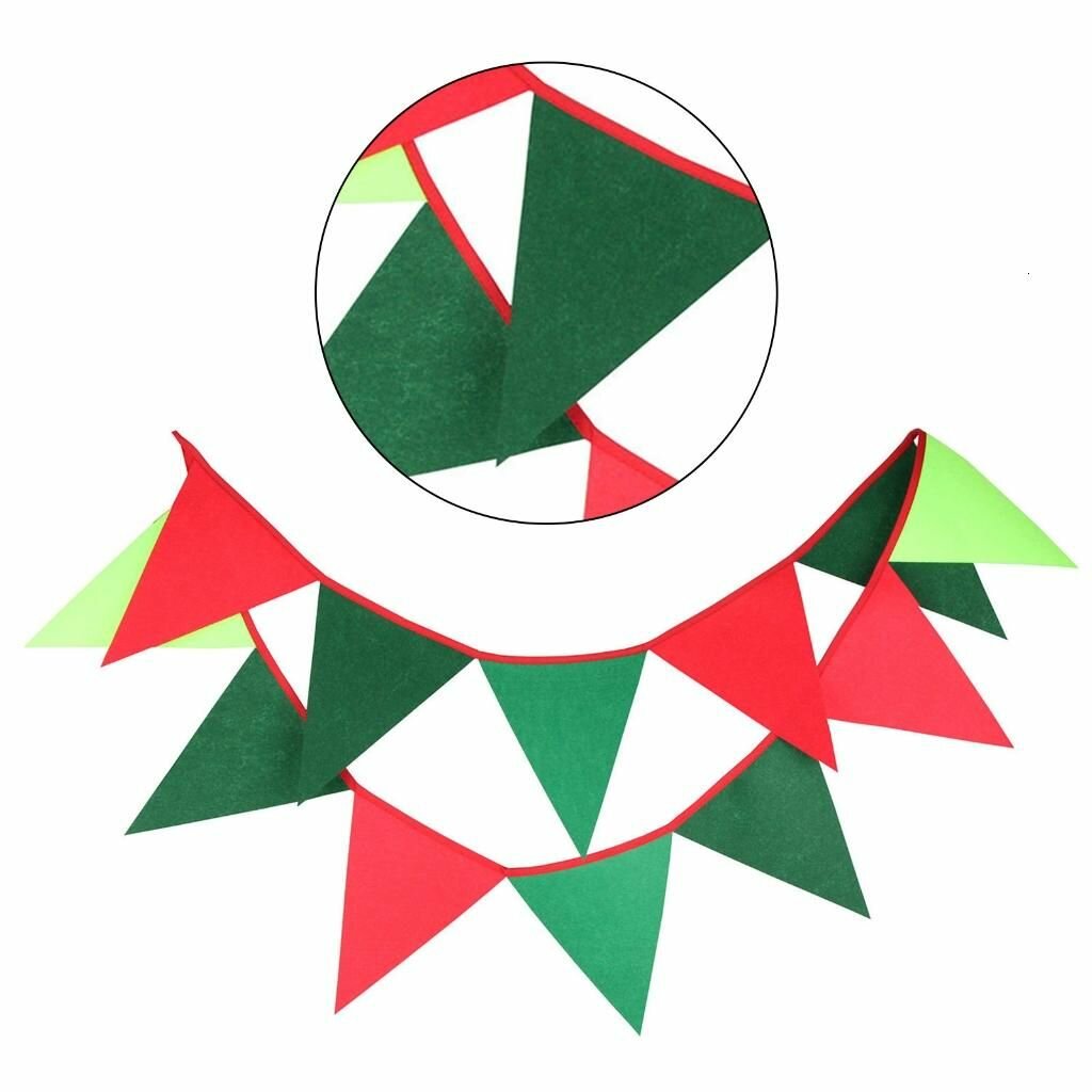 Красочные гирлянды и флажки для рождественского украшения детской комнаты, Рождество