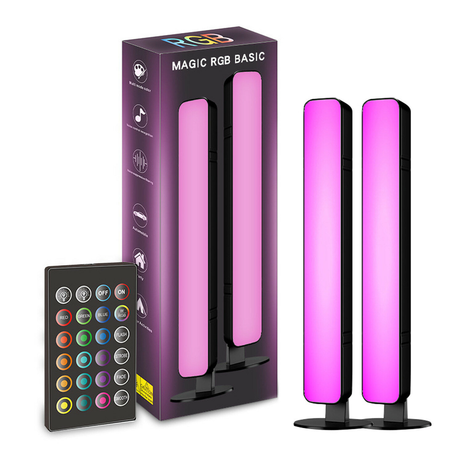 2 шт. RGB светодиодная световая панель, многоцветные горизонтальные/вертикальные светодиодные ленты с многофункциональной основой, лампа с музыкальным ритмом, ИК-управление USB светом, декор для дома, оформление стен в гостиной.