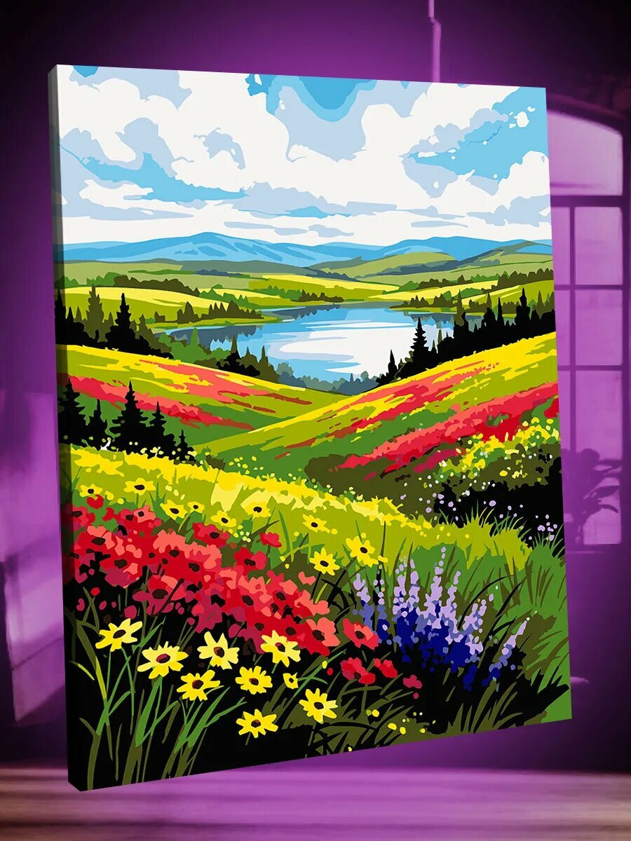 Картина по номерам Летний пейзаж с озером