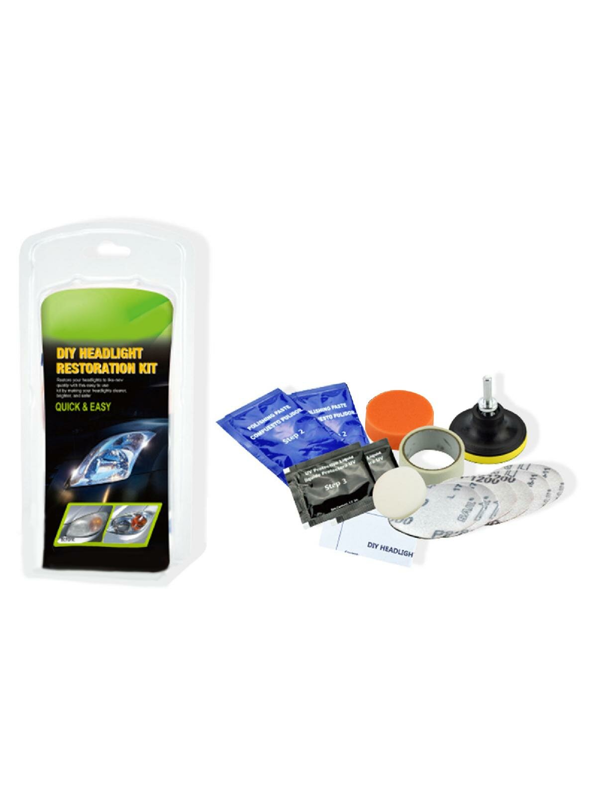 Набор для восстановления линз фар для ухода за автомобилями, велосипедами и мотоциклами