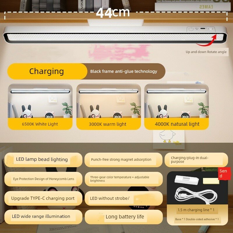 Светодиодная лампа для зеркала, настольная лампа для макияжа, лампа для общежития, магнитное крепление без сверления,