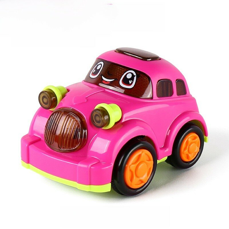 Plastic inertia race car for children with moving parts and learning benefits for toddler activities, pink
