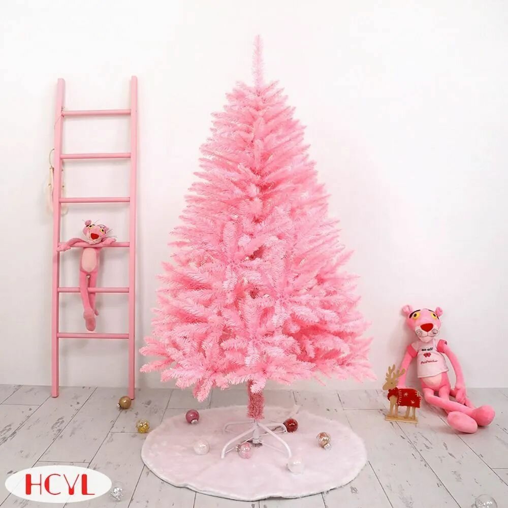 Искусственная новогодняя елка 150 см розовая с металлической подставкой