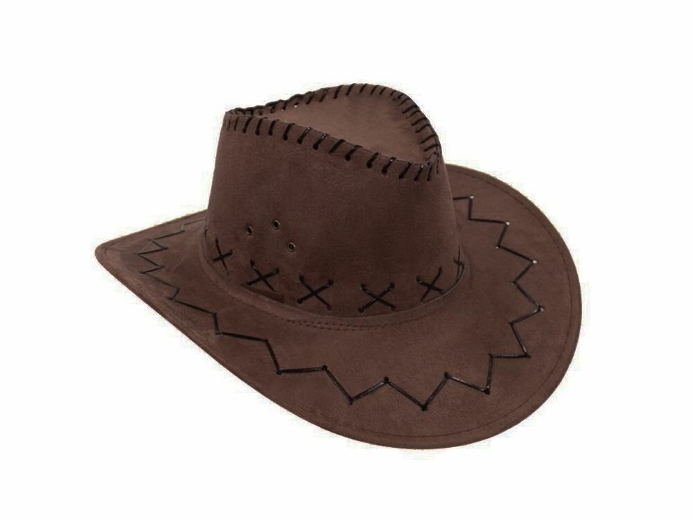Ковбойская шляпа коричневая кожзам