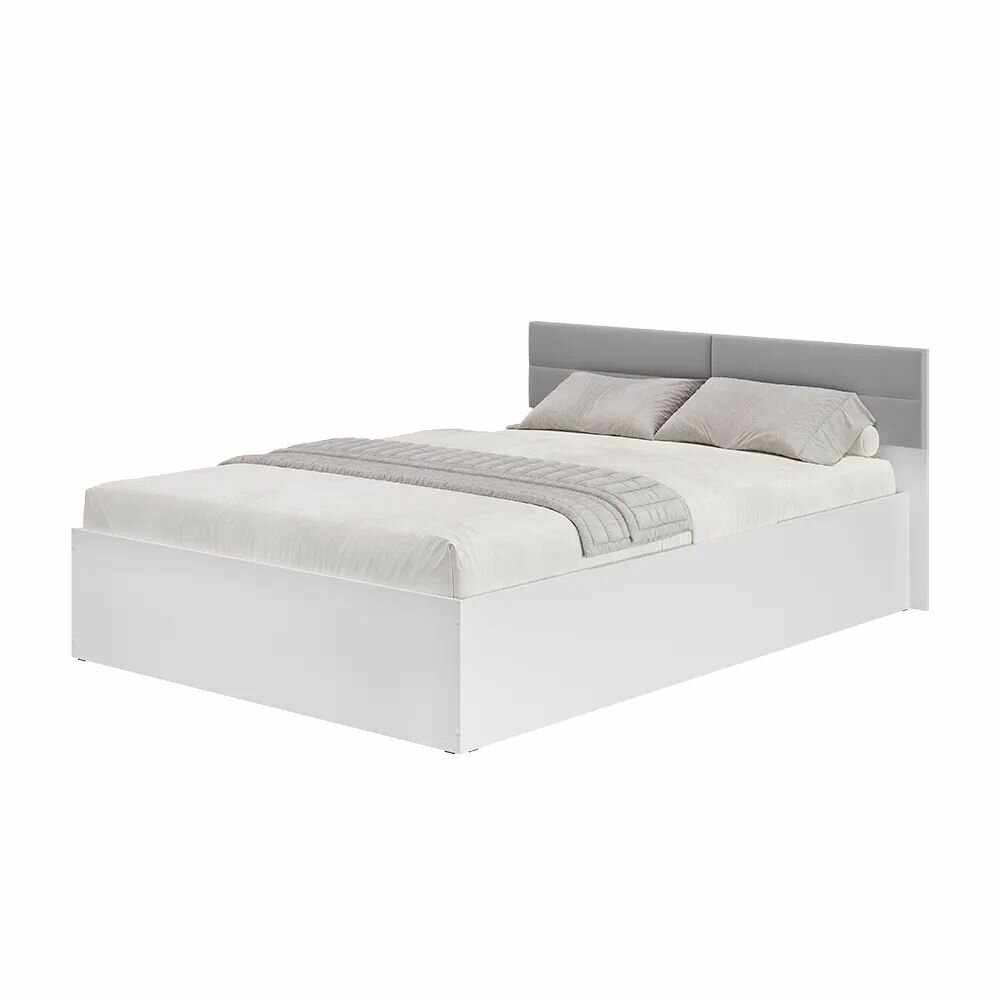 Кровать 1,4 м "Фьюжн" Белый + реечное основание (БТС)