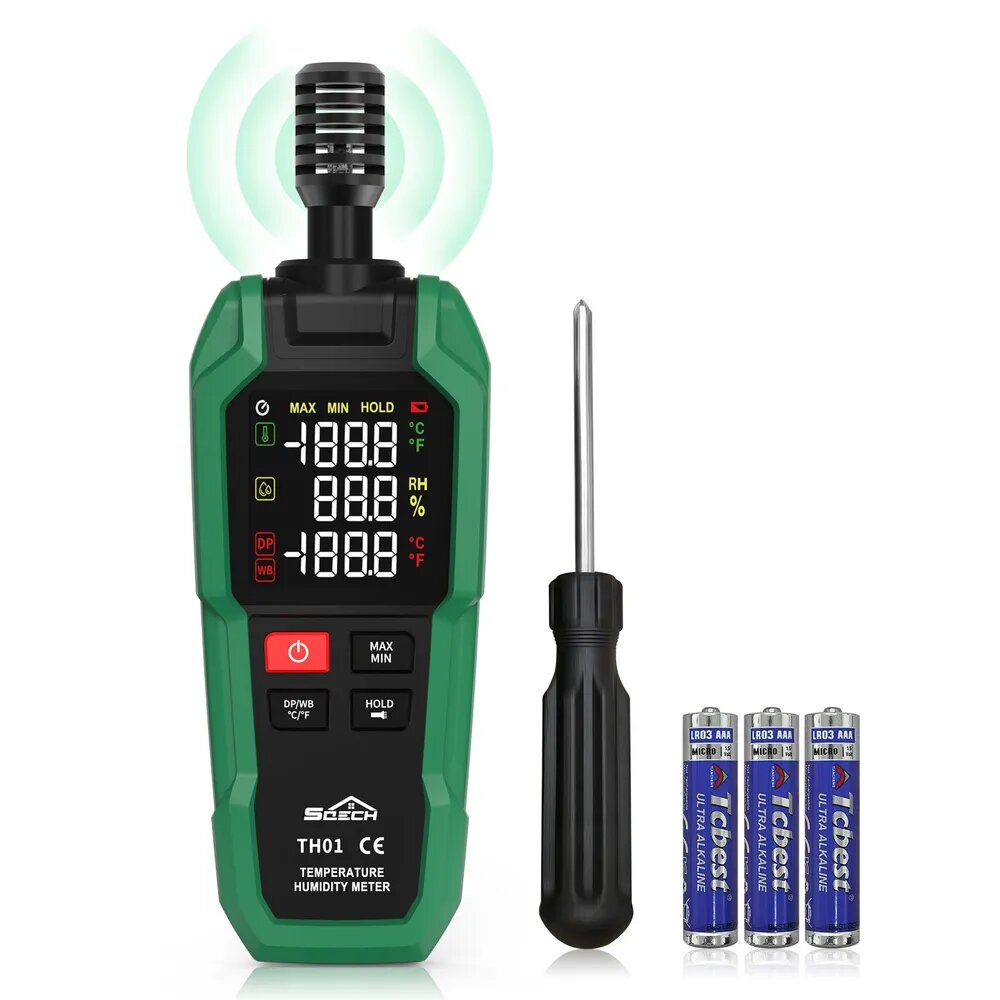 Высокоточный цифровой термометр и гигрометр TH01 для измерения влажности, температуры и точки росы