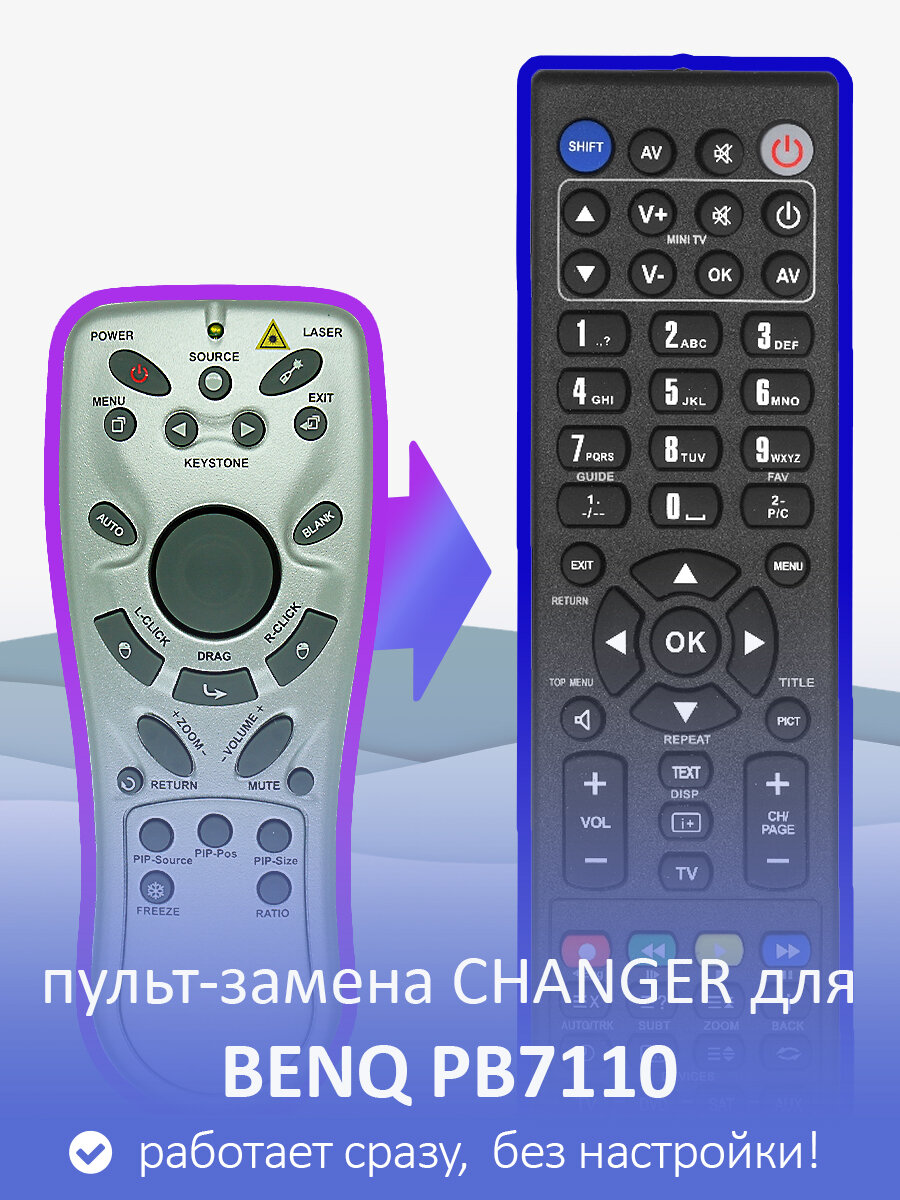 Пульт-замена для BENQ PB7110
