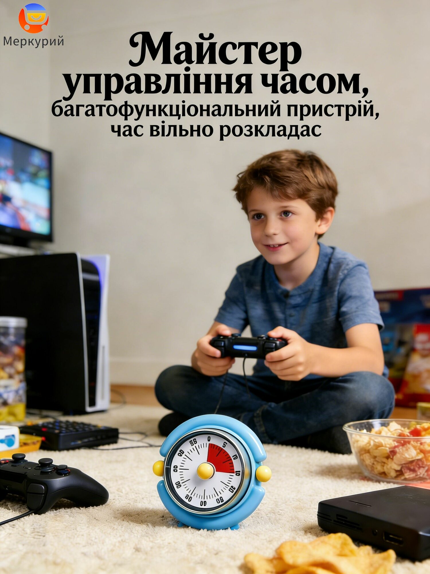 Механический кухонный таймер с магнитной задней панелью Визуальный таймер обратного отсчета для готовки, учебы и управления временем