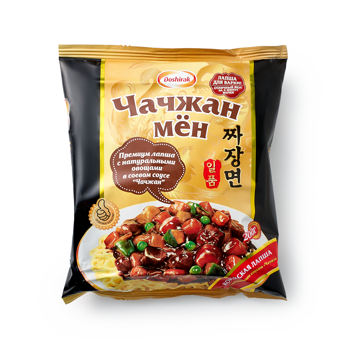 Лапша быстрого приготовления Doshirak Чачжан Мён, с соусом, 200 г