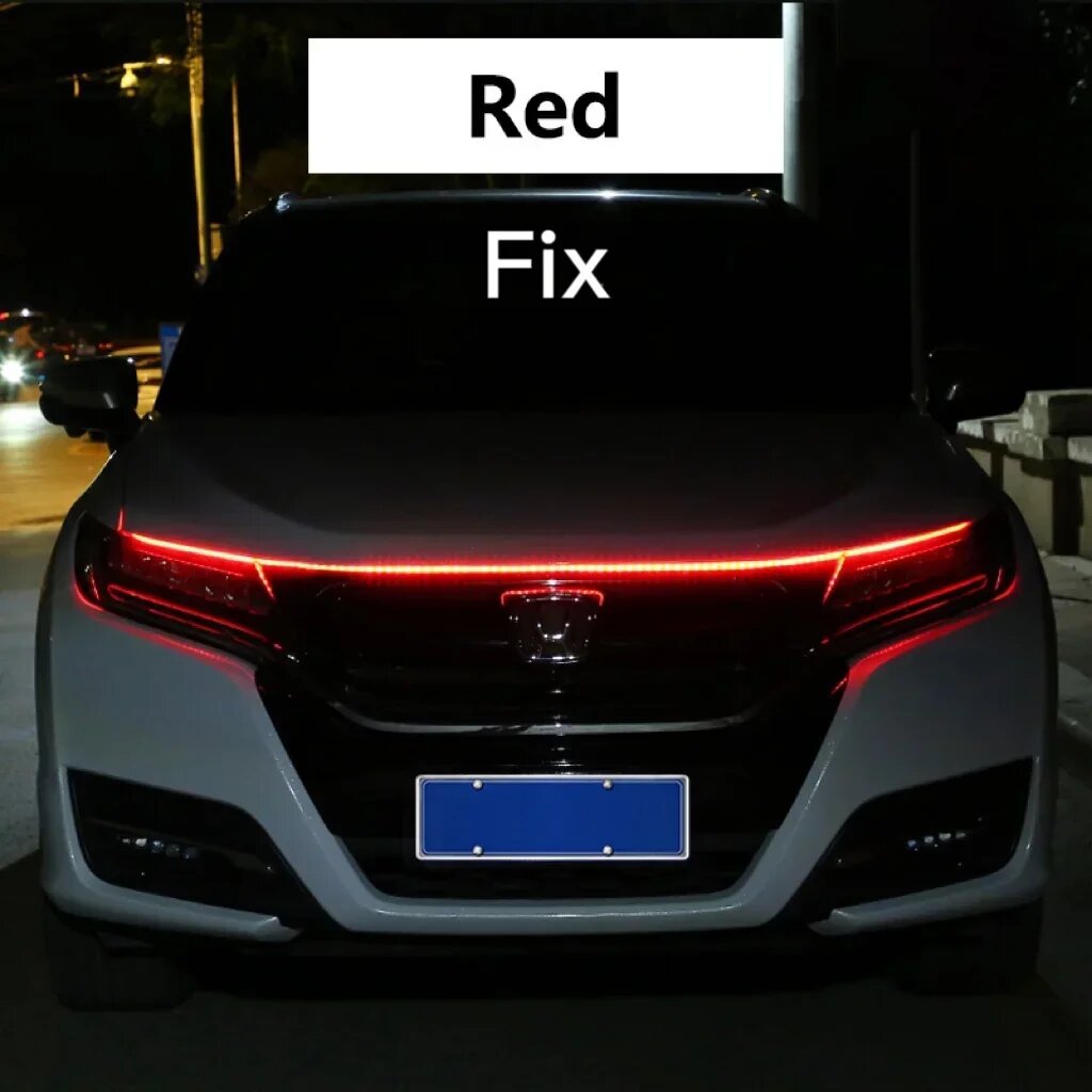 Светодиодная лента на капот автомобиля Red