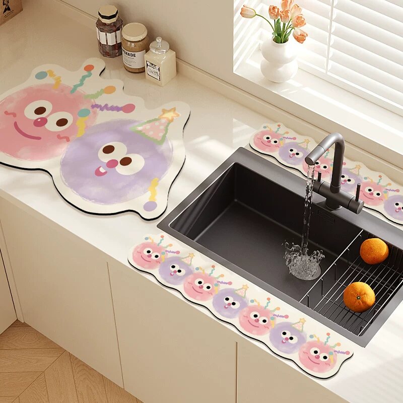 Эксплозия Сладость NF Серия Уникальная форма 45x72 см Поддон для кухонной мойки на раковину Впитывающий не скользящий