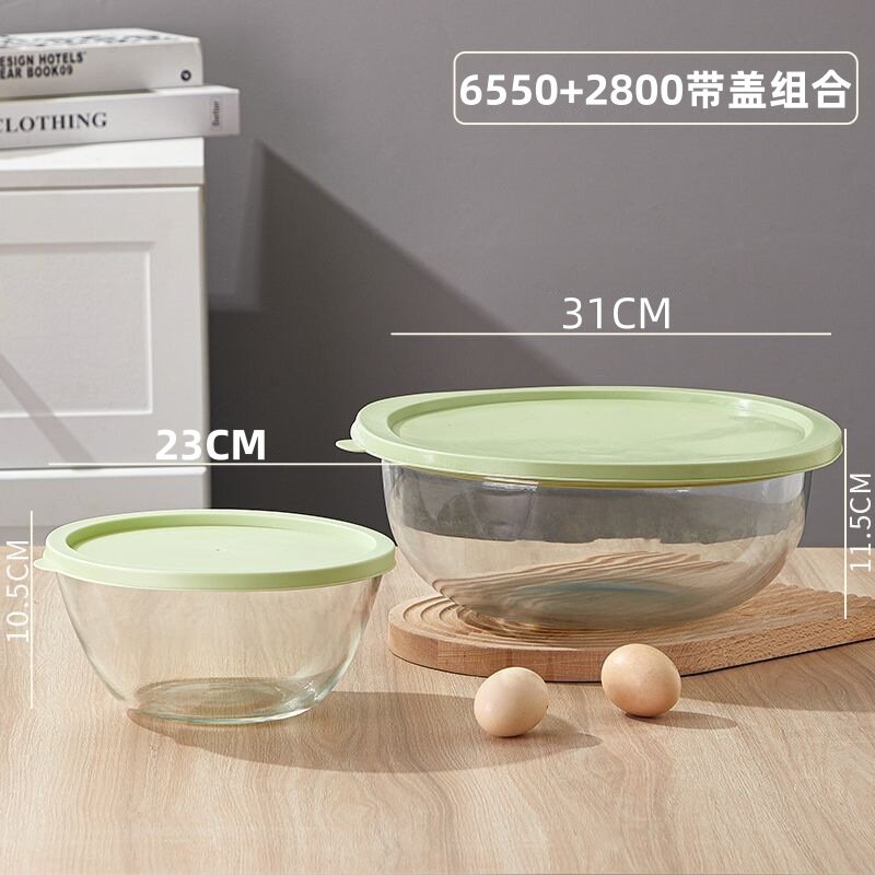 Стеклянная чаша устойчива к высоким температурам и подходит для замешивания и расстойки теста. Это большая бытовая чаша для ферментации, выпечки и взбивания сливок.