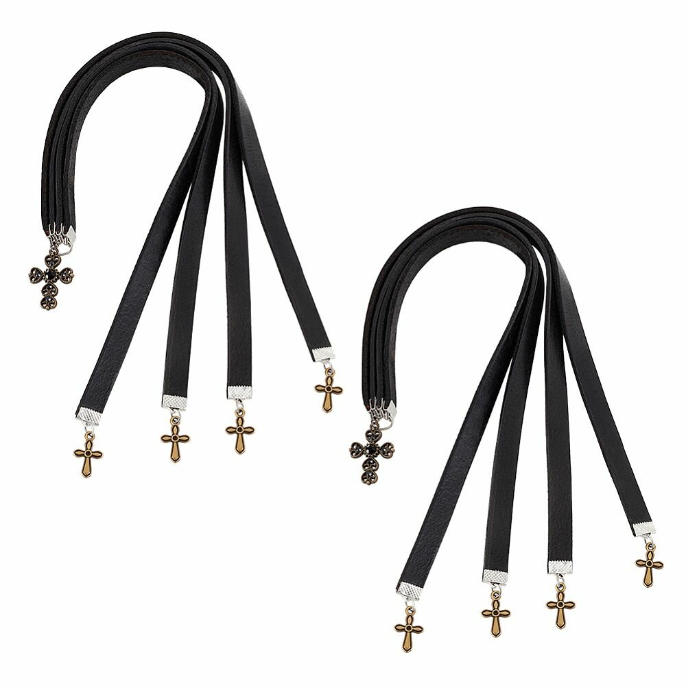 1 комплект закладок для книг из коровьей кожи, религиозный крест, закладка для Библии из сплава, черная, 355 мм