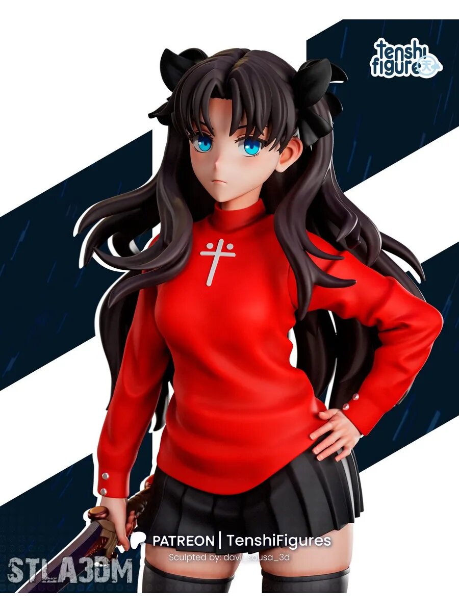 Коллекционная фигурка Rin Tohsaka под покраску 20 см