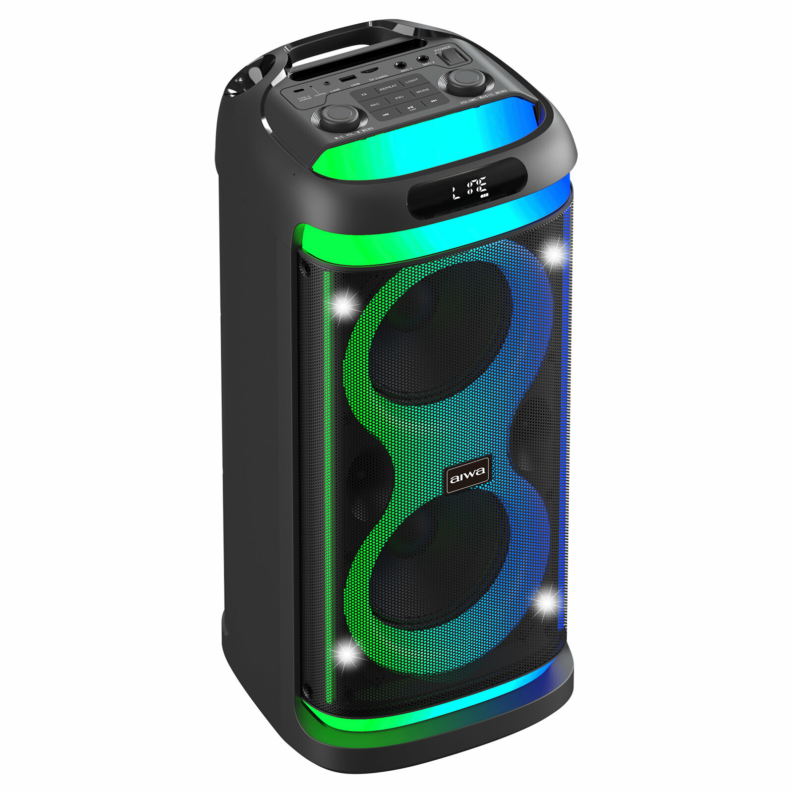 Портативная аудиосистема Aiwa CAS-660, RGB, FM-радио, TWS, 40 Вт, 4000 mAh