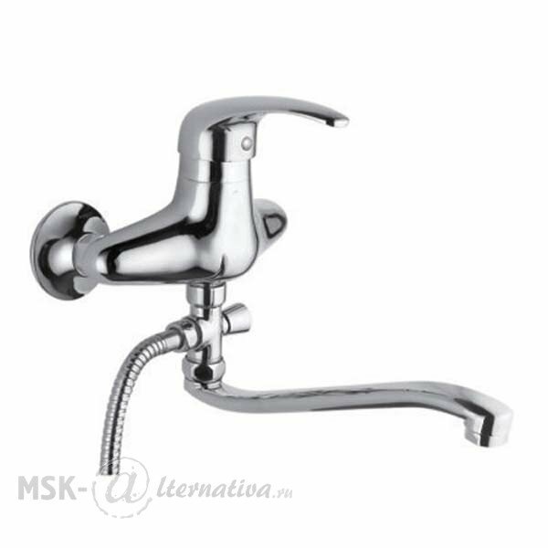 Смеситель для ванной Ledeme L2107, с душевым дивертором, хромированная латунь, аксессуары в комплекте