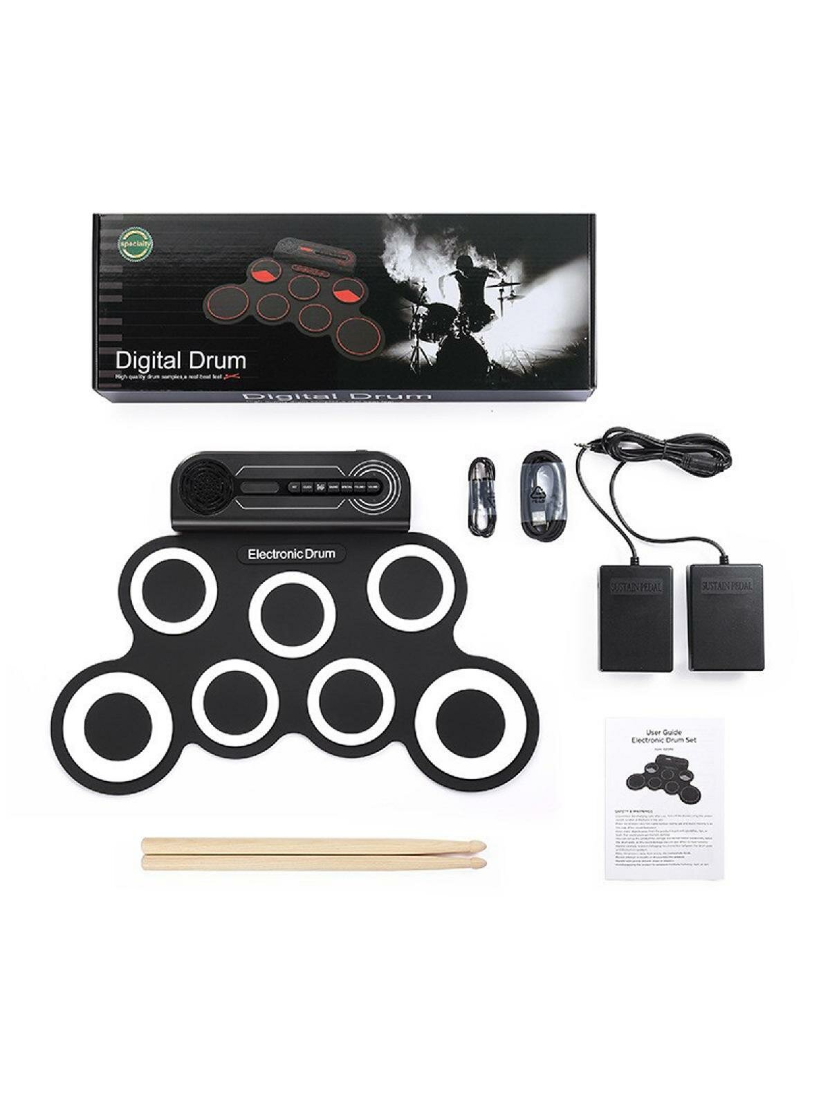 Перезаряжаемый Набор Электронных Барабанов для Детей, взрослых и Начинающих.