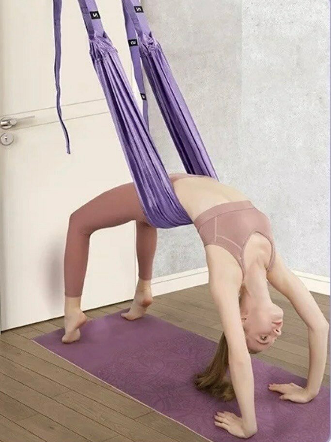 Гамак для йоги и растяжки с креплением на дверь, до 200 кг