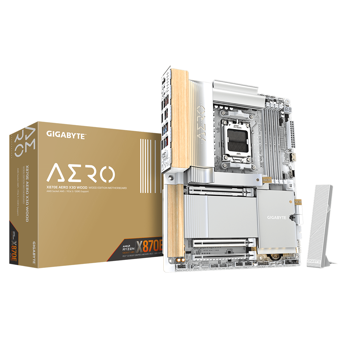 Материнская плата Gigabyte X870E AERO X3D WOOD, AM5, AMD X870E, ATX, RTL (X870E AERO X3D WOOD)