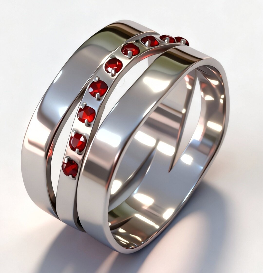 Перстень, серебро, 925 проба, родирование, гранат