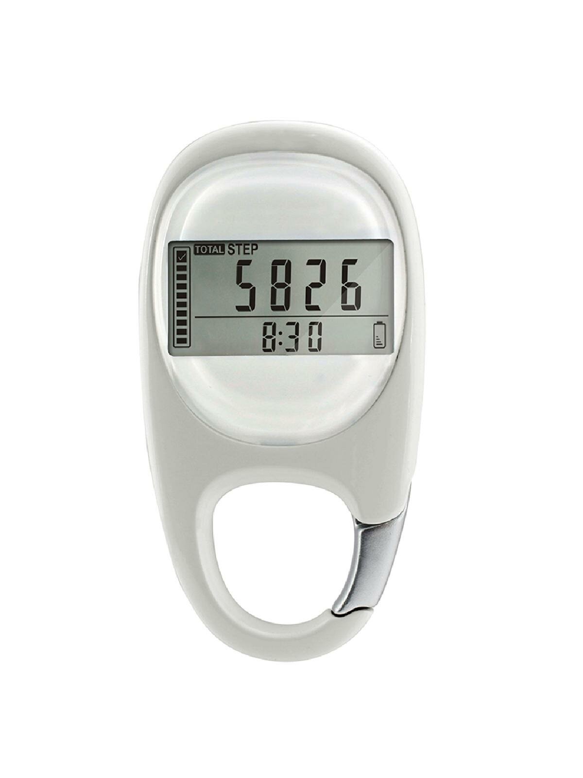 Белый шагомер для брелка