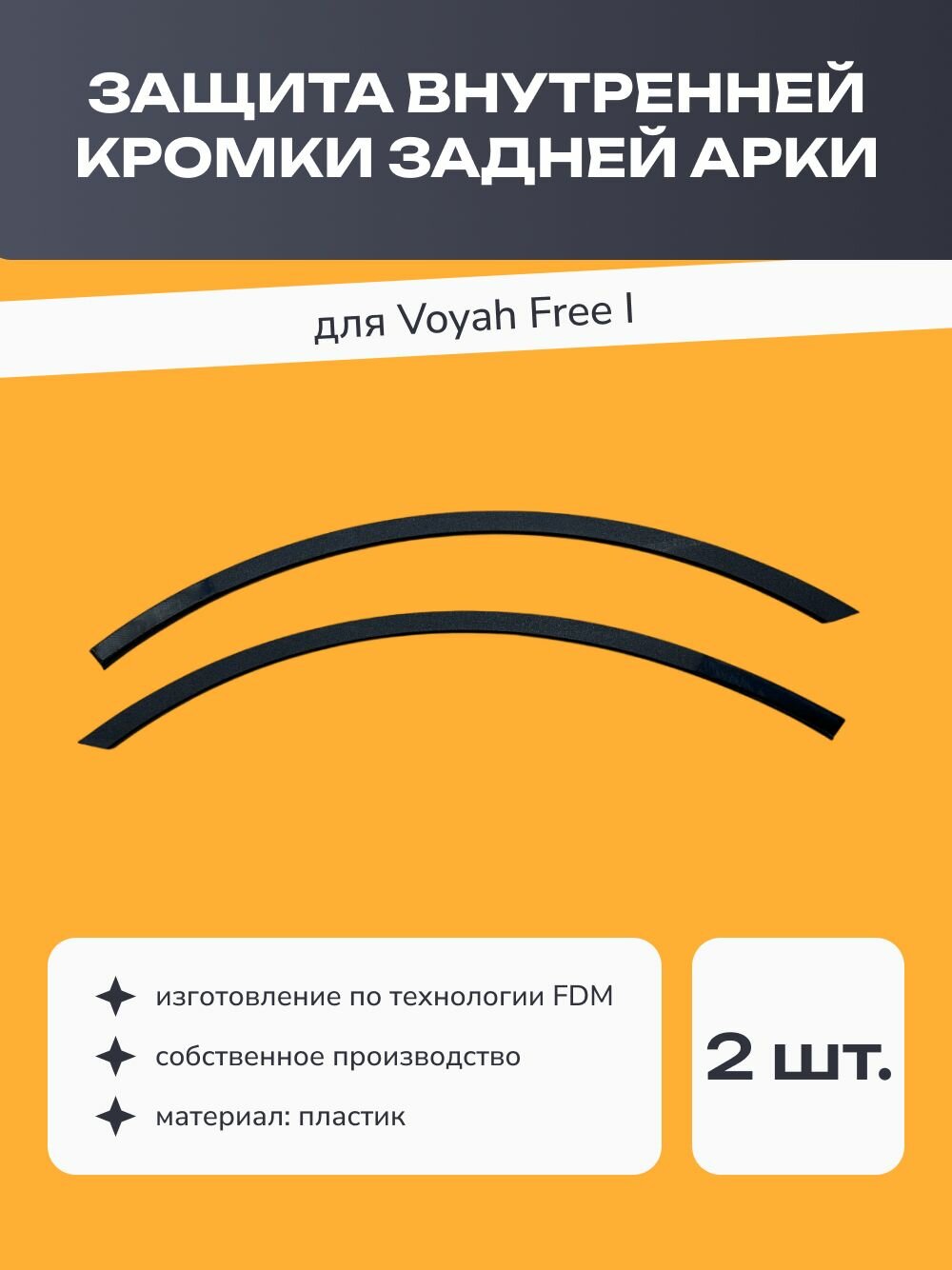 Защита внутренней кромки задней арки для автомобиля Voyah Free I, 2 шт.