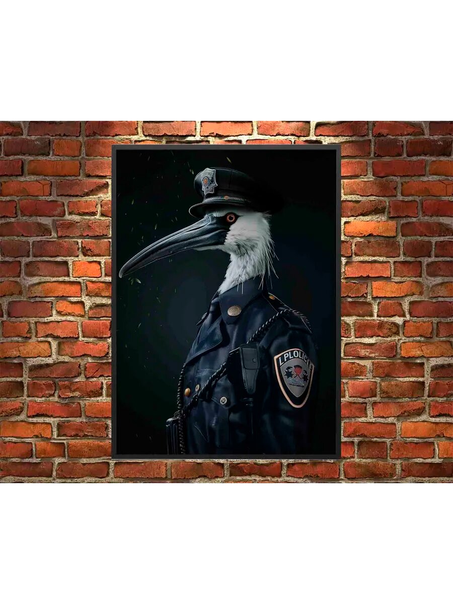Авосет-птица-полицейский 2, Плакат 30x42см