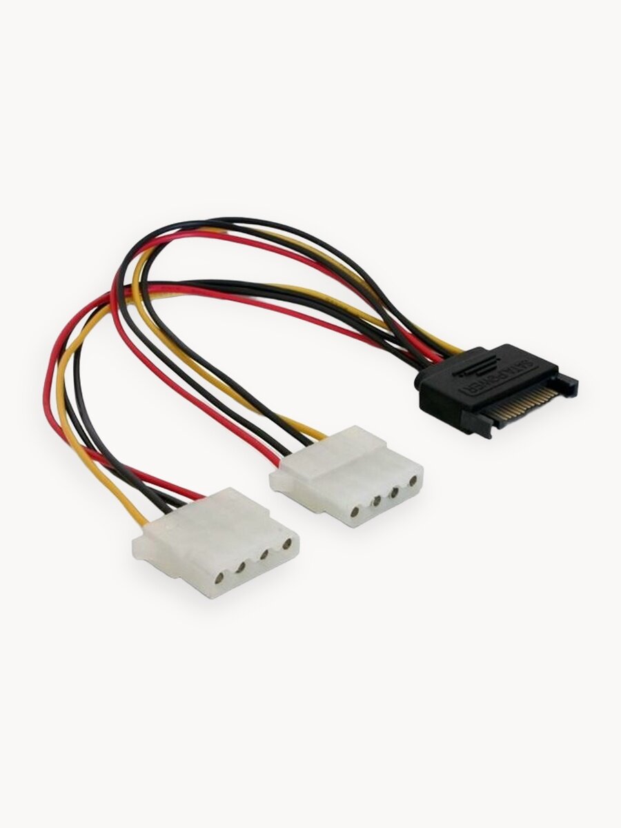Переходник питания 15 pin SATA - Molex 4 pin - 2 выхода