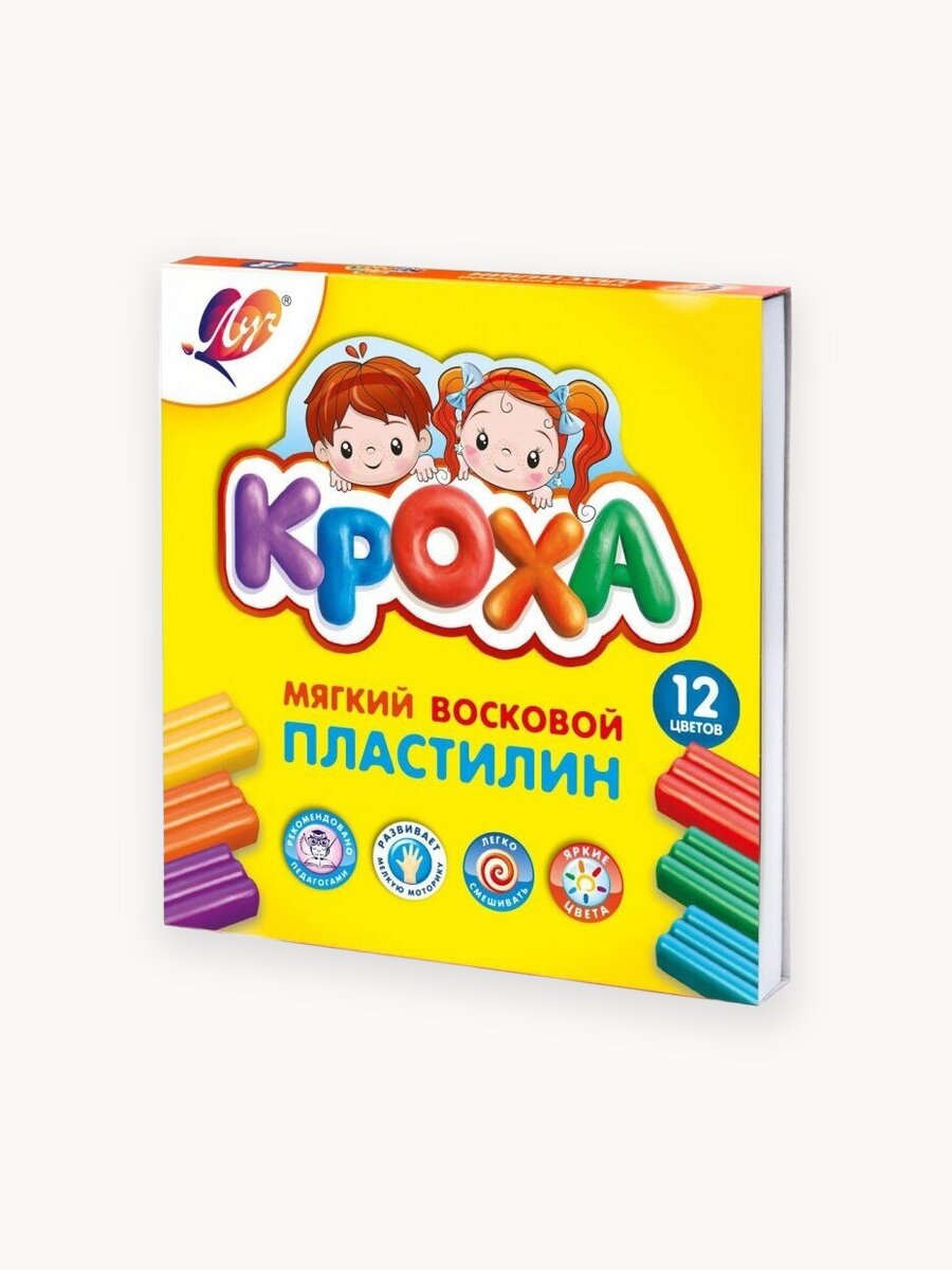 Восковой пластилин для малышей Луч "Кроха" 10 цветов 150 грамм