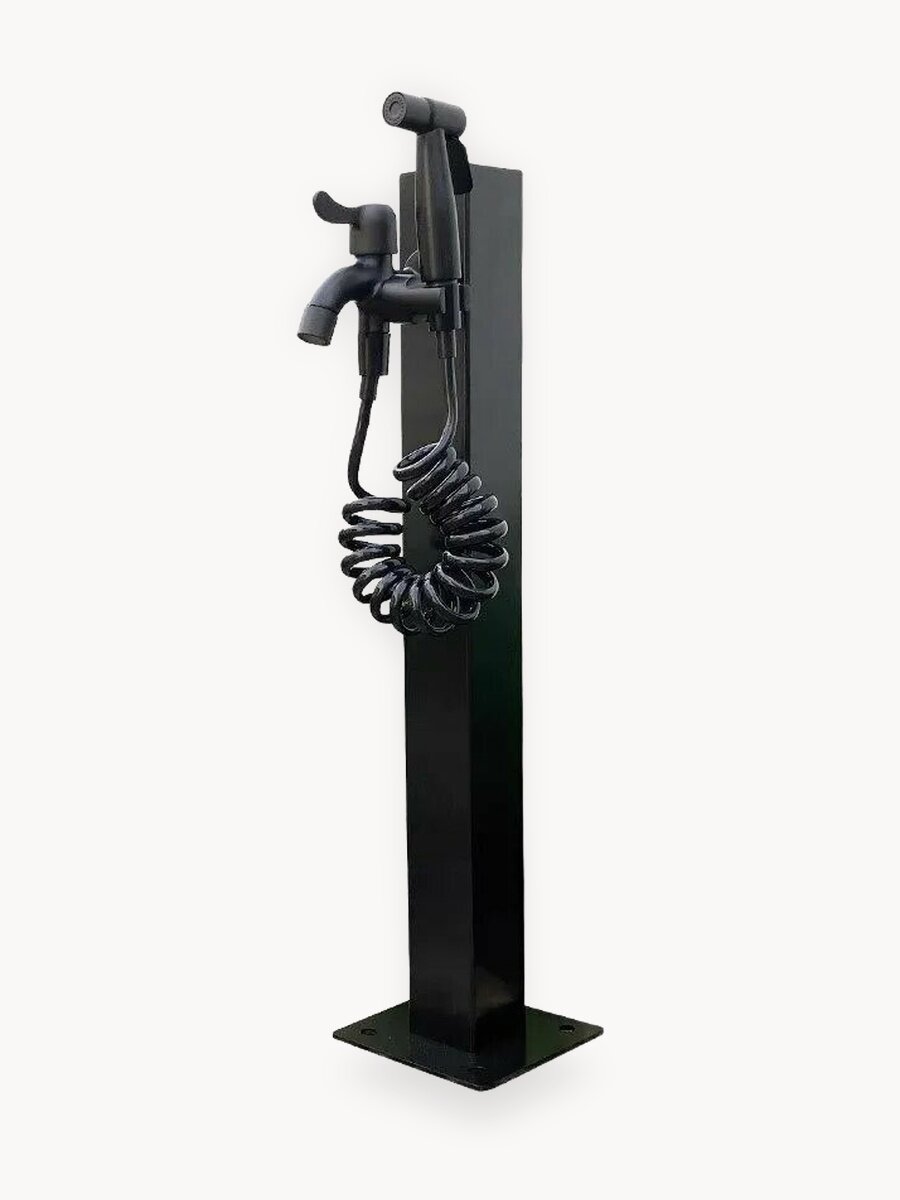 Водоразборная садовая колонка, нержавеющая сталь, для полива, черный матовый