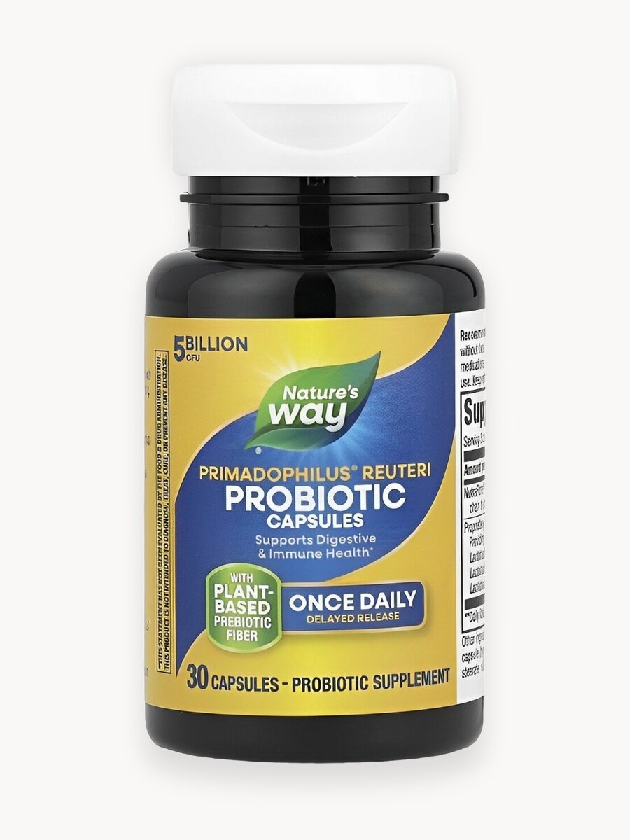 Primadophilus Reuteri, 5 млрд КОЕ, Nature's Way, 30 капсул