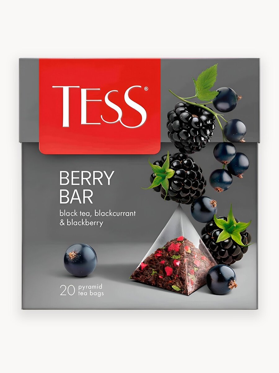 Чай черный Tess Berry Bar в пирамидках, 20 пак.