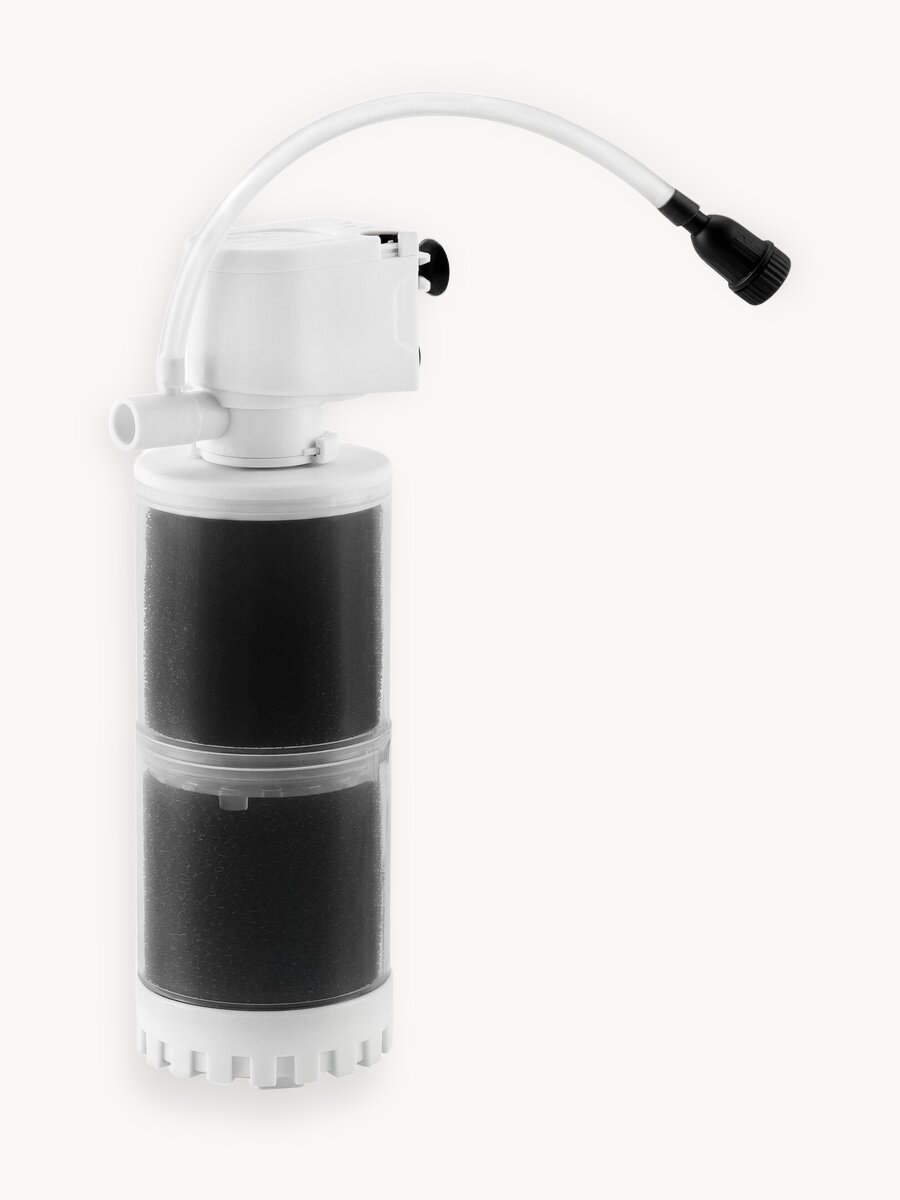 Фильтр для аквариума до 60 литров, с аэрацией, Silver Berg Atlantic 500, внутренний, двухсекционный фильтр